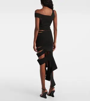 MUGLER Cut-out Midi Skirt - Black