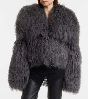 Attico Shearling Jacket - Grey