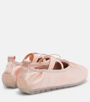 Simone Rocha Ballerina Grip Satin Ballet Flats - Pink