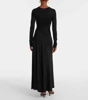 Max Mara Gathered Maxi Dress - Black