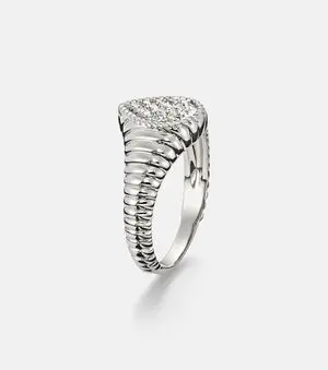 Yvonne Léon 9kt White Gold Ring With Diamonds - Silver