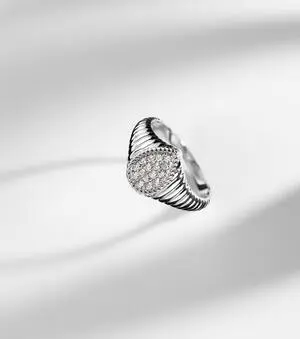 Yvonne Léon 9kt White Gold Ring With Diamonds - Silver
