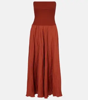 Johanna Ortiz Light And Sound Linen-blend Maxi Dress - Brown