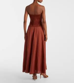 Johanna Ortiz Light And Sound Linen-blend Maxi Dress - Brown