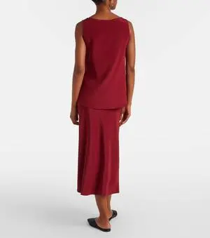 Max Mara Pecora Silk-blend Top - Burgundy