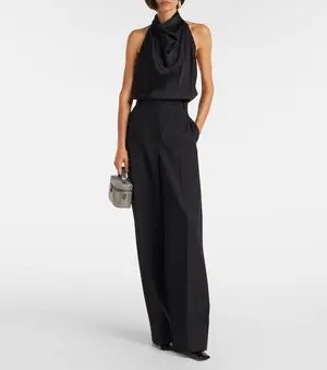 Stella McCartney Halterneck Satin Top - Black
