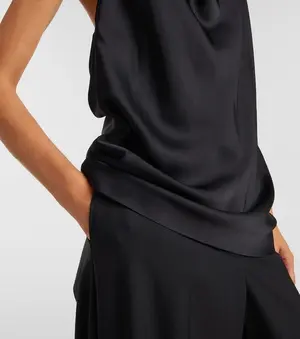 Stella McCartney Halterneck Satin Top - Black