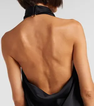 Stella McCartney Halterneck Satin Top - Black