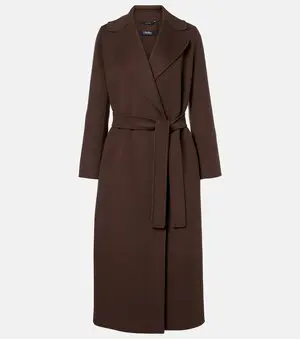 Max Mara Poldo Virgin Wool Wrap Coat - Brown