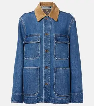 Women's Corduroy Trim Denim Jacket