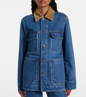 Loro Piana Corduroy-trimmed Denim Jacket