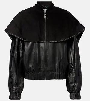 JW Anderson Caped Leather Jacket - Black