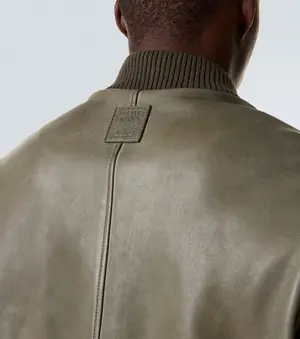 Loewe Leather Bomber Jacket - Green