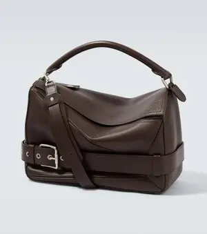 Loewe Puzzle Biker Large Leather Shoulder Bag - Brown