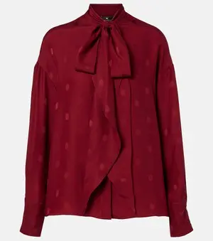 Etro Jacquard Silk Crêpe De Chine Blouse