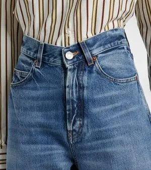 Saint Laurent V-waist Wide-leg Jeans - Blue