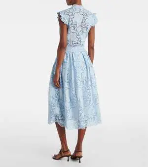 Erdem Laser-cut Pleated Skirt