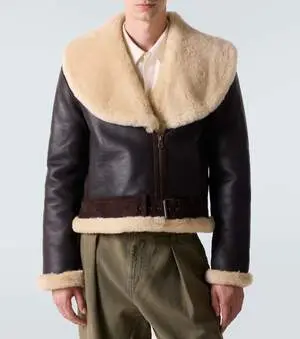 JW Anderson Shearling-trimmed Leather Jacket