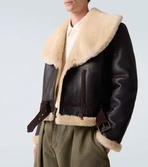 JW Anderson Shearling-trimmed Leather Jacket