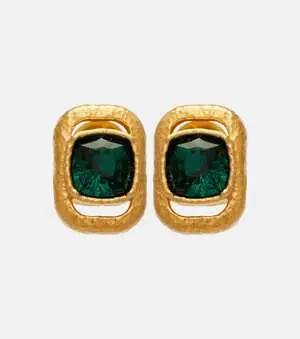 Oscar De La Renta Crystal-embellished Earrings - Green