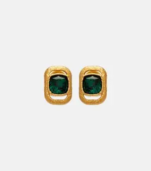 Oscar De La Renta Crystal-embellished Earrings - Green