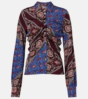 Rabanne Gathered Paisley Printed Shirt - Multicoloured