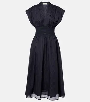 Tory Burch Striped Cotton Midi Dress - Blue