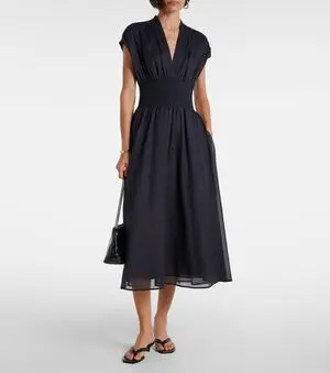 Tory Burch Striped Cotton Midi Dress - Blue