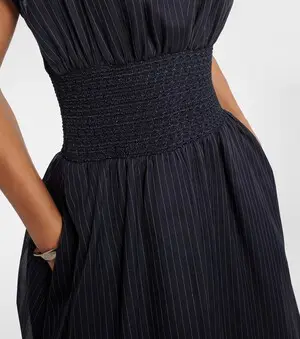 Tory Burch Striped Cotton Midi Dress - Blue
