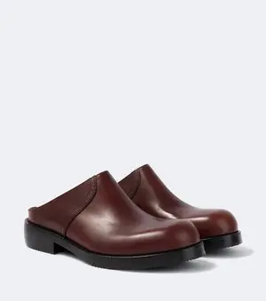 Dries Van Noten Leather Mules - Brown