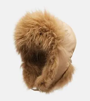 YVES SALOMON Shearling-trimmed Down Hat - Beige