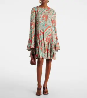 Etro Paisley Pleated Minidress