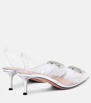 AQUAZZURA Crystal Hoop 50 Pvc Slingback Pumps