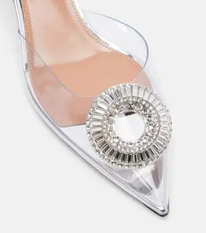 AQUAZZURA Crystal Hoop 50 Pvc Slingback Pumps