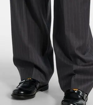 Miu Miu Pinstripe Virgin Wool Wide-leg Pants