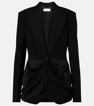 Stella McCartney Draped Satin-trimmed Wool Blazer