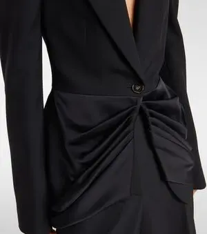 Stella McCartney Draped Satin-trimmed Wool Blazer