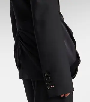 Stella McCartney Draped Satin-trimmed Wool Blazer