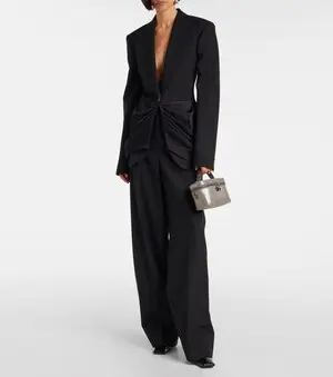 Stella McCartney Draped Satin-trimmed Wool Blazer