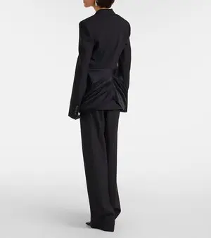 Stella McCartney Draped Satin-trimmed Wool Blazer
