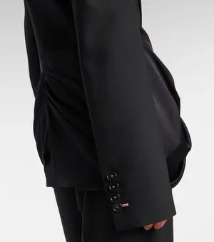 Stella McCartney Draped Satin-trimmed Wool Blazer