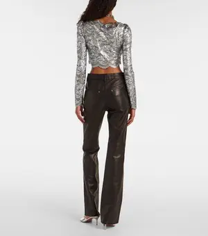 Rabanne Leather Flared Pants