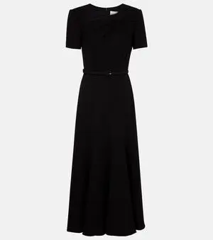 Roland Mouret Belted Crêpe Midi Dress - Black