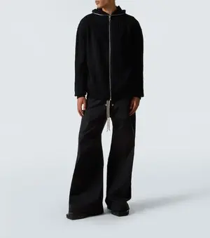 Rick Owens Ribbed Virgin Wool Zip-up Sweater