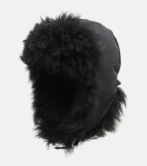 YVES SALOMON Shearling-trimmed Down Hat - Black