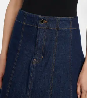 Veronica Beard Alix Denim Midi Skirt - Blue