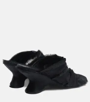 Dries Van Noten Calf Hair Wedge Sandals
