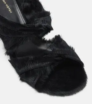 Dries Van Noten Calf Hair Wedge Sandals