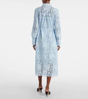 Erdem Laser-cut Cotton Shirt Dress