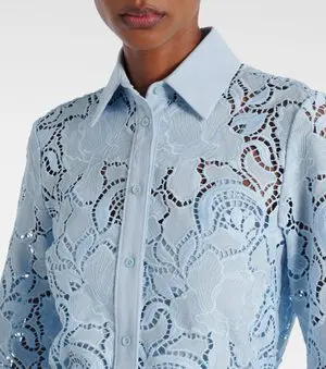 Erdem Laser-cut Cotton Shirt Dress